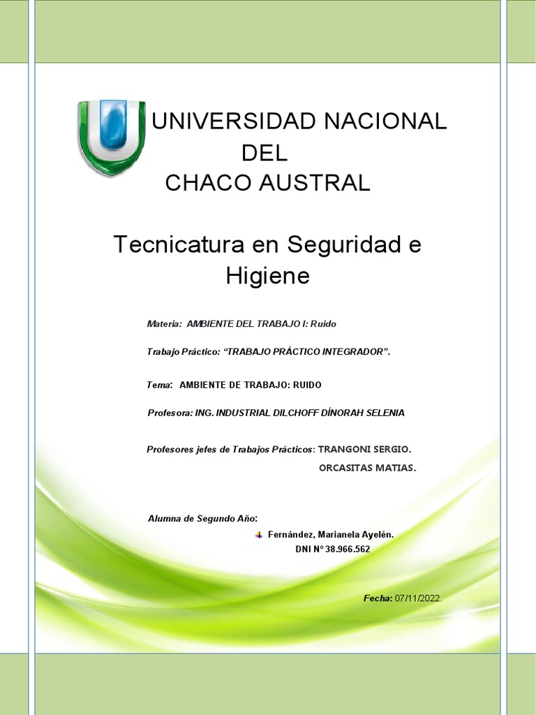 Ruido TP INTegral Ubcsus | PDF | ruido | Equipo