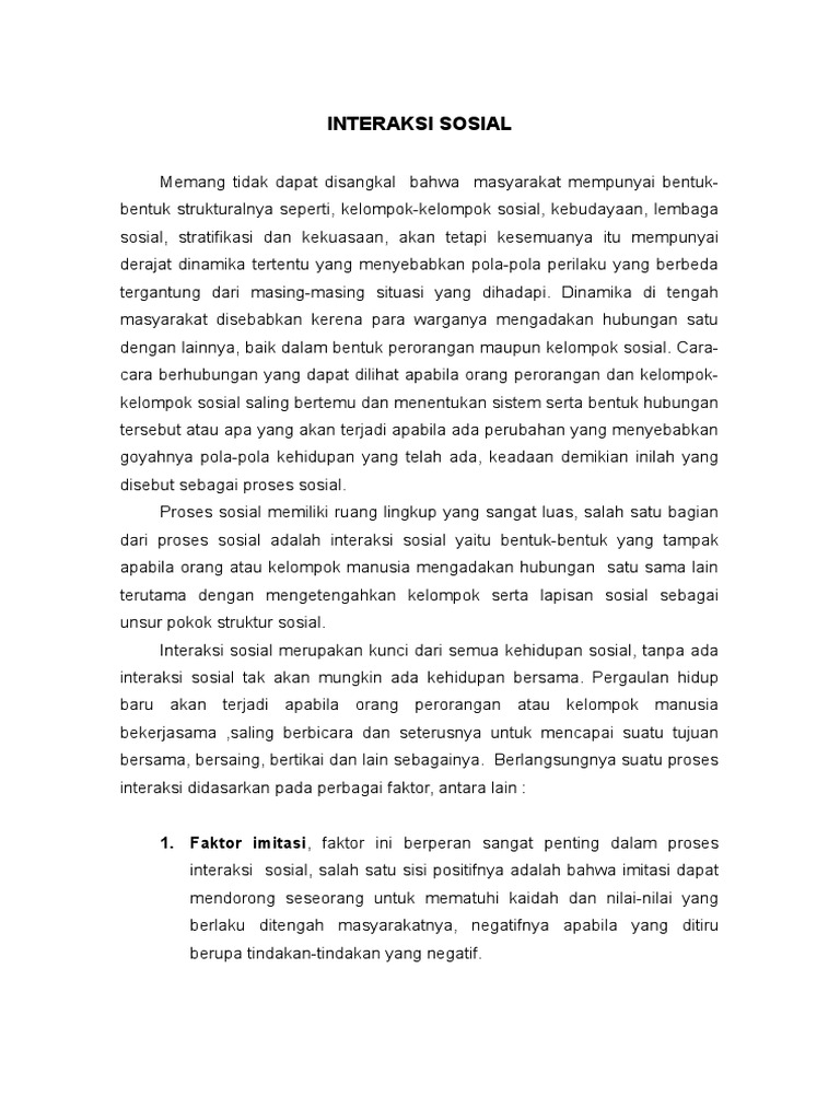 Interaksi Sosial | PDF