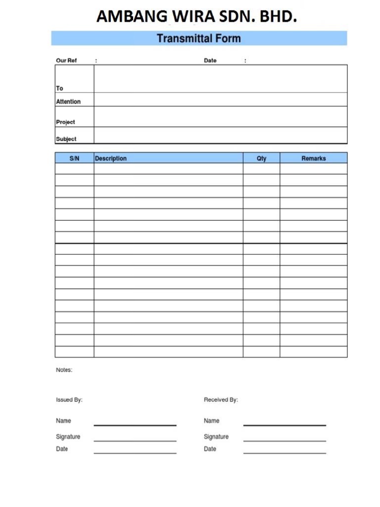 Transmittal Form | PDF