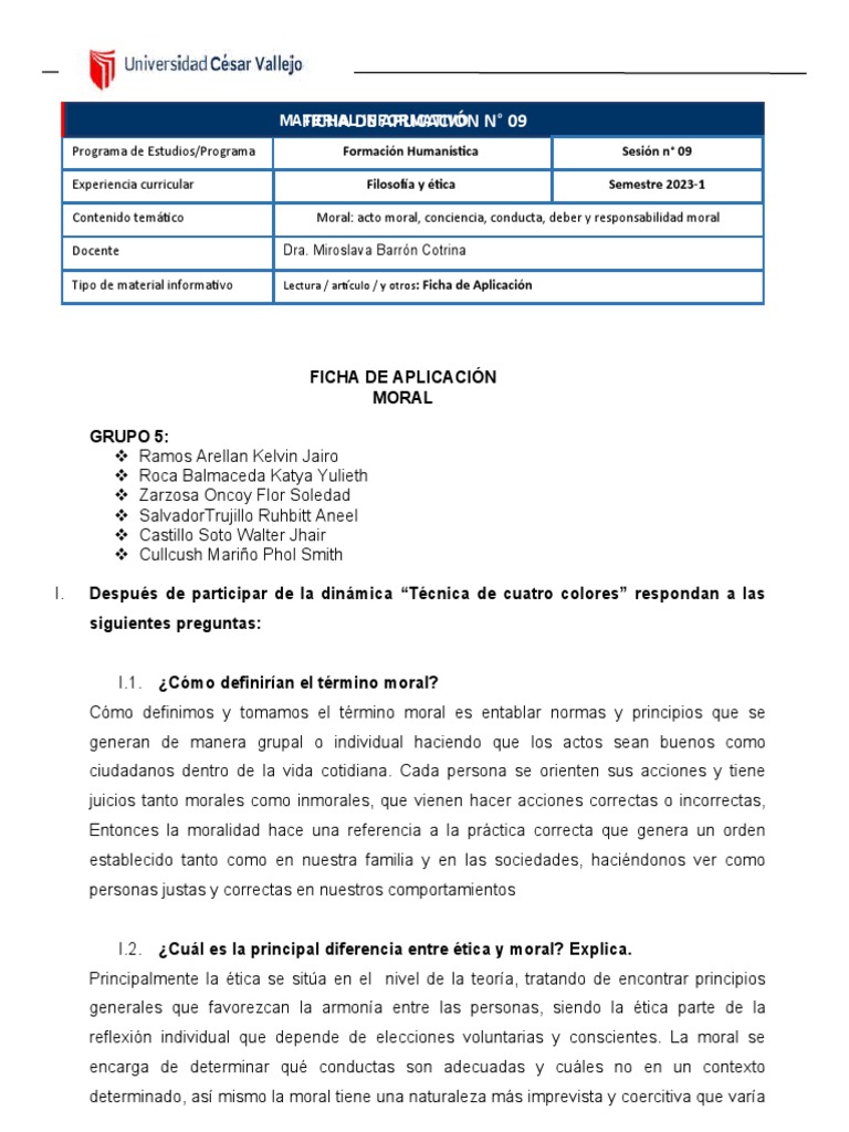 FICHA DE APLICACIÓN SESIÓN 9 Filosofía y Ética | PDF | Moralidad | Ingeniería genética