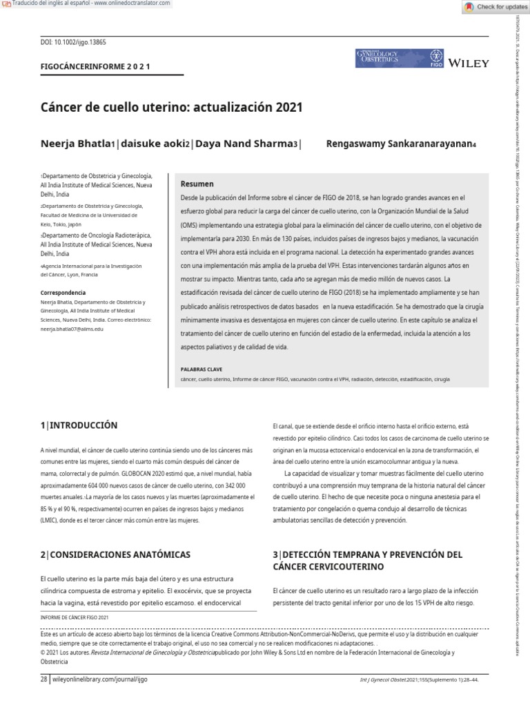 BHATLA 2021pdf | PDF | Cáncer de cuello uterino | Cáncer