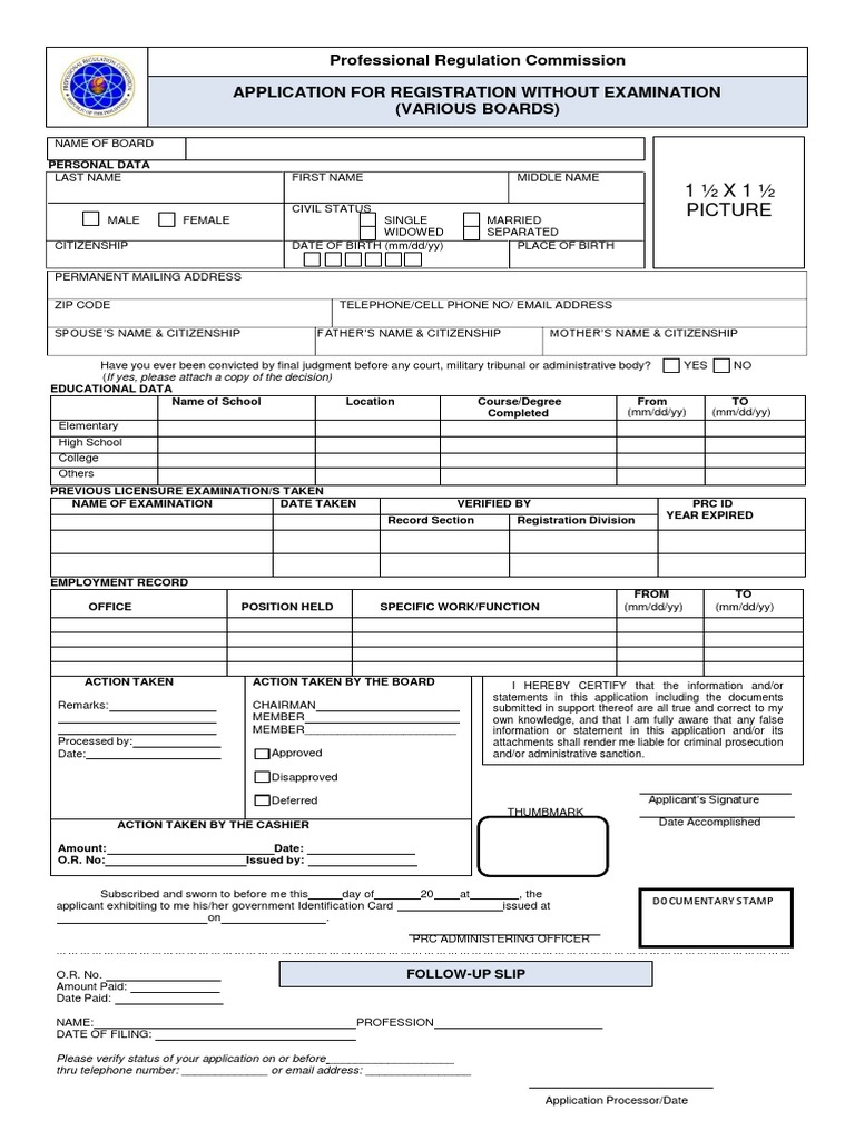 2022-02 Annex A Application Form Without Exam (Food Tech) | PDF
