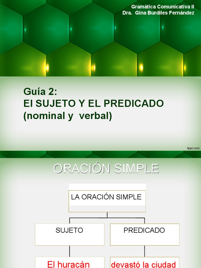 Guía 2 El Sujeto y El Predicado | PDF | Predicado (Gramática) | Adverbio