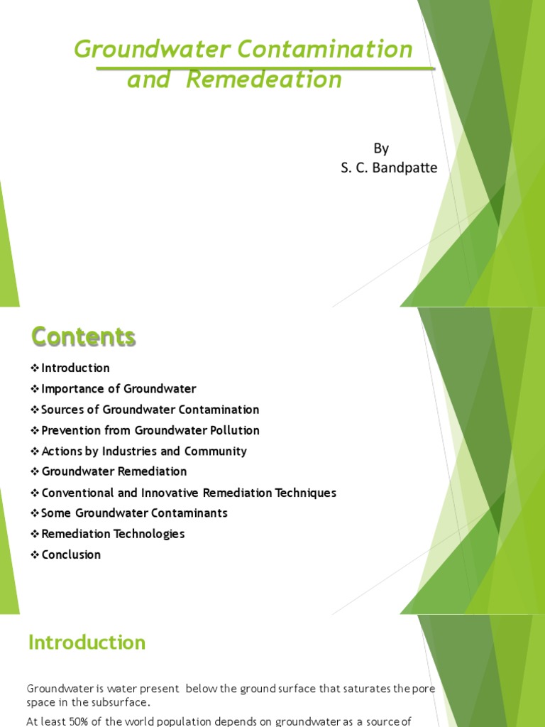 Ground Water Contamination | PDF | Environmental Remediation | Groundwater