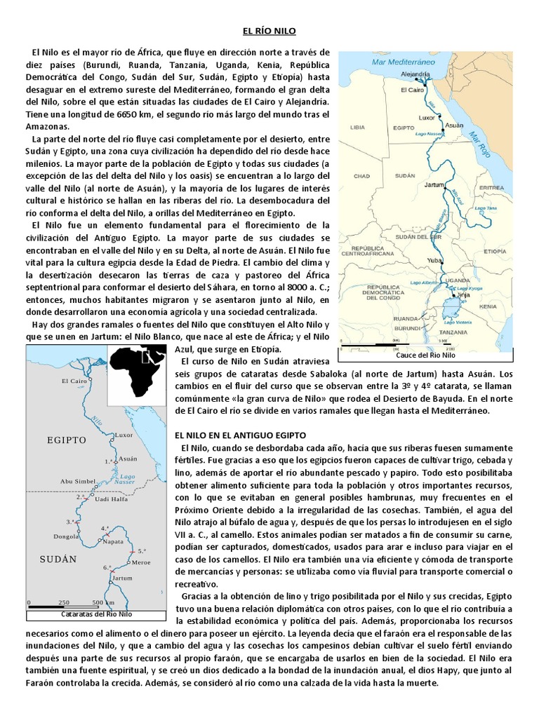 El Rio Nilo | PDF | Nilo | Egipto