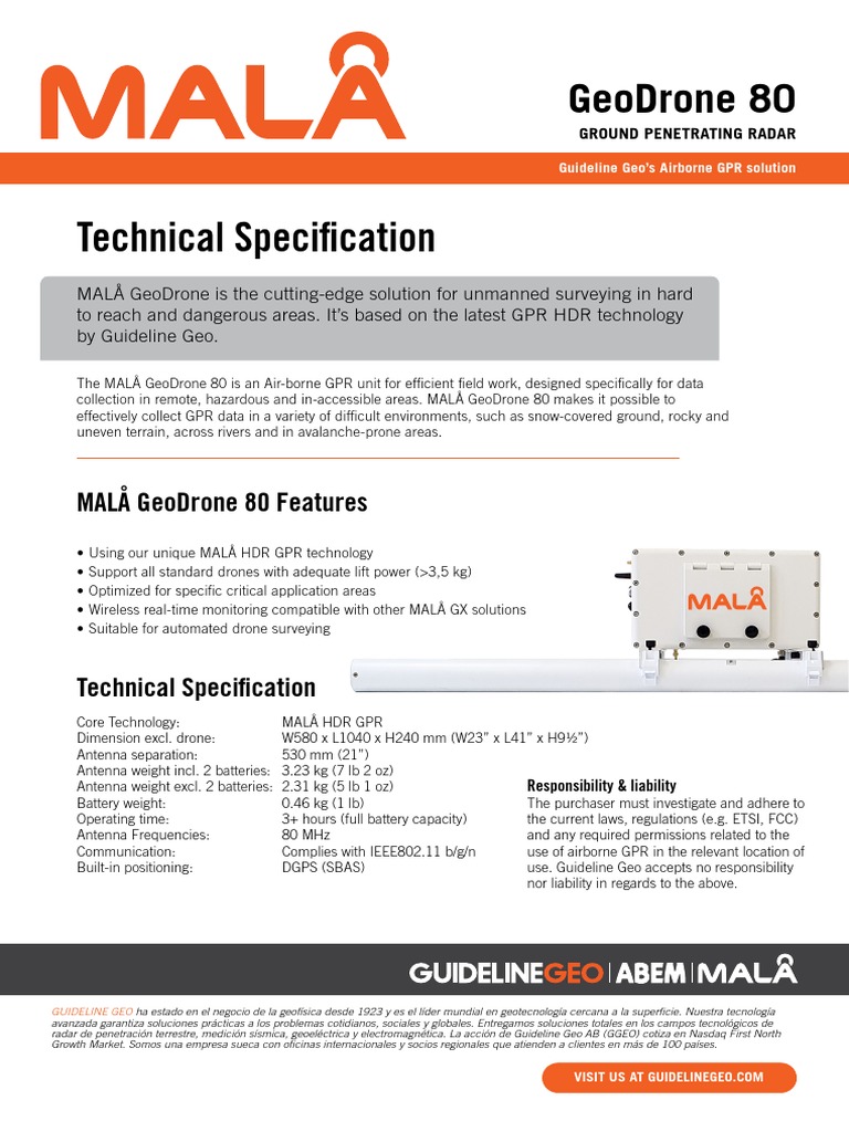 MALA GeoDrone TechSpec 220906 2 | PDF | Communication | Computing
