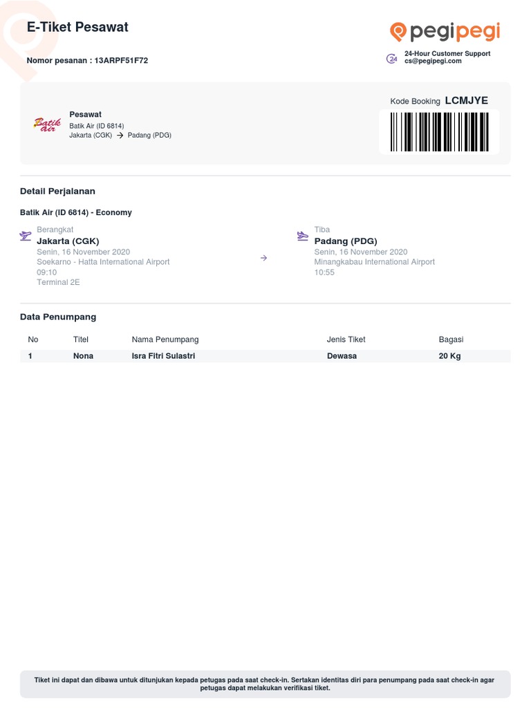 (E-Tiket) 13ARPF51F72 | PDF