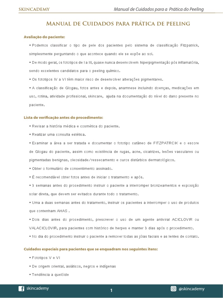 Manual de Cuidados em Peeling | PDF