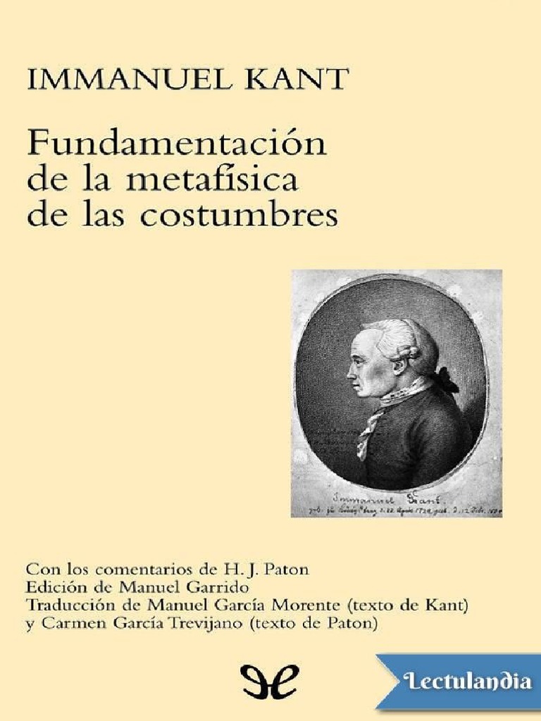 Fundamentacion De La Metafisica De Las Costumbres Immanuel Kant Pdf