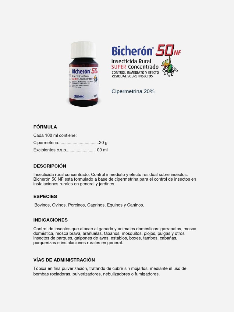 Insecticida Rural Bicherón 50 NF | PDF | Salud y bienestar