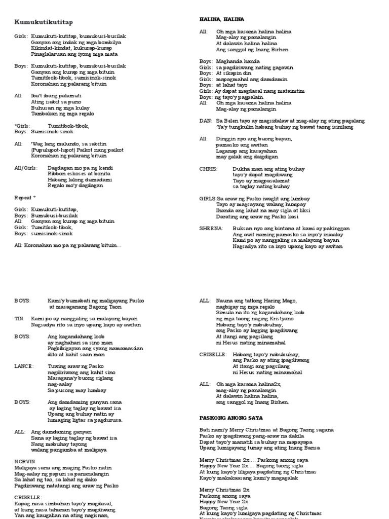 Lyrics Pdf