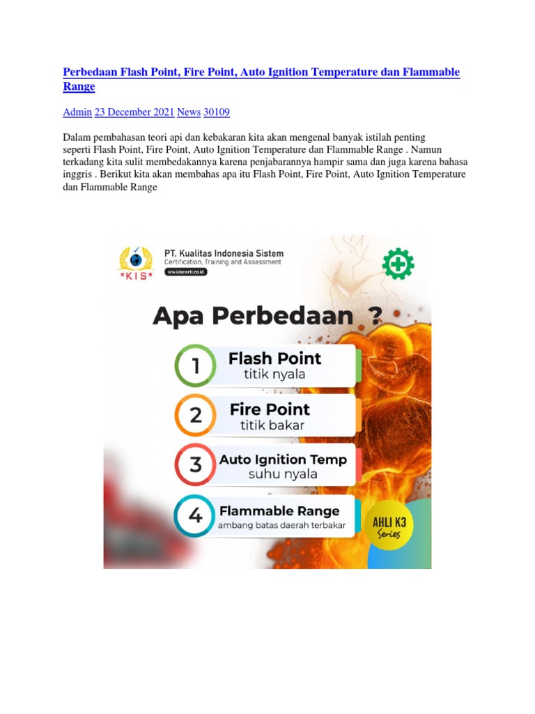 Perbedaan Flash Point | PDF