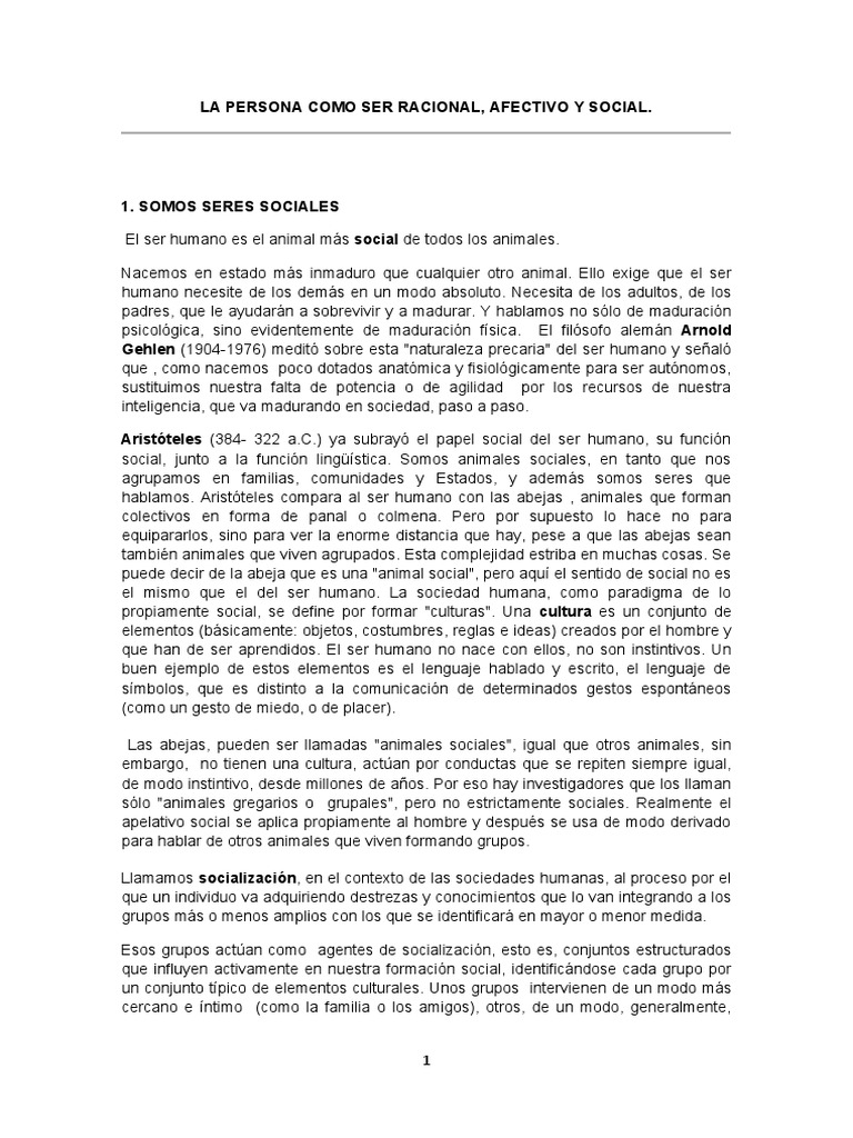 La Persona Como Ser Racional, Afectivo y Social | PDF | Las emociones ...