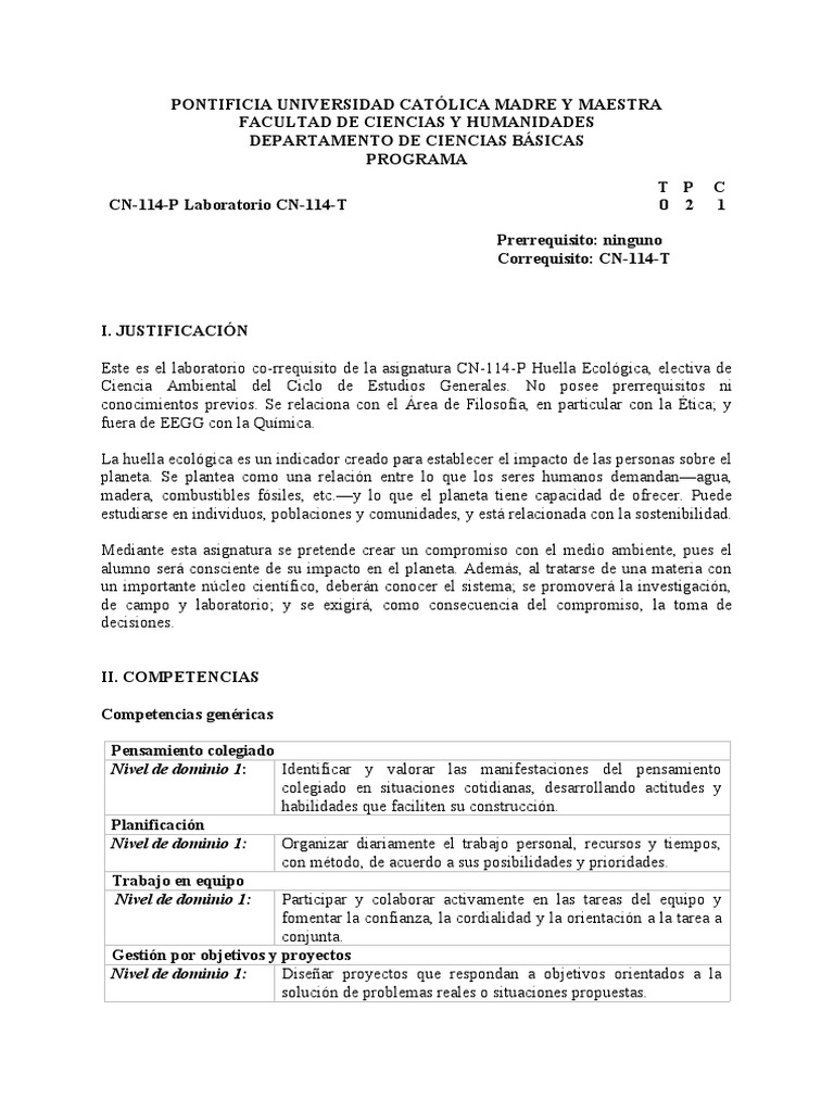 CN-114-P Laboratorio de CN-114-P 31-03-17 (1) | PDF | Experimentar | Sustentabilidad