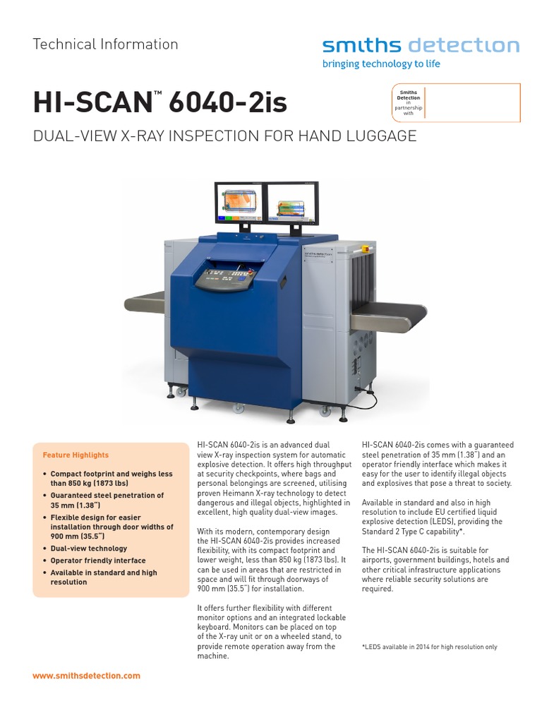 HI SCAN - 6040 2is | PDF | X Ray | Computer Monitor