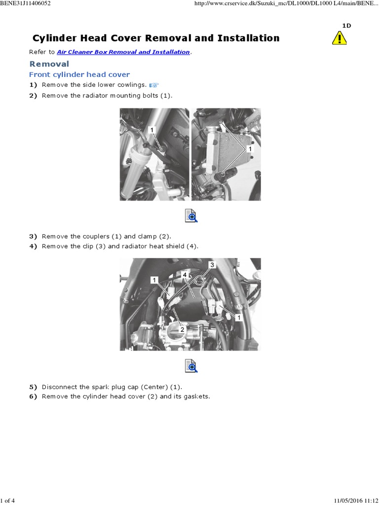 1D-5&6 Cylinder Head Cover Removal and Installation | PDF | Internal ...