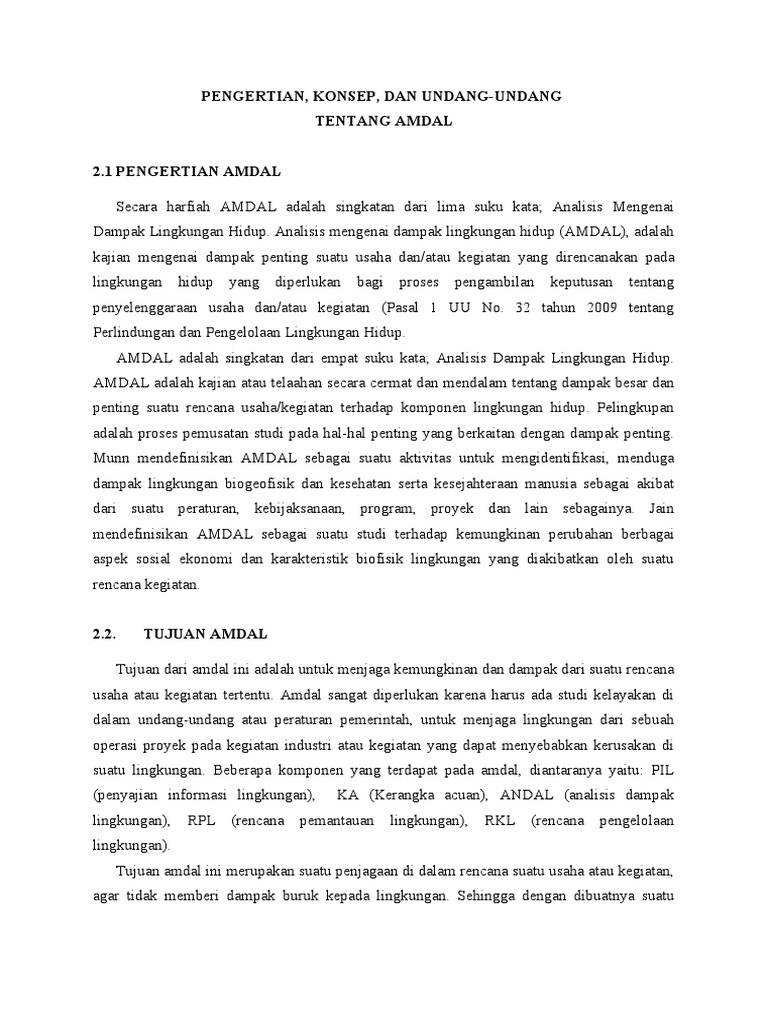 Bab Ii Amdal Kelompok 1 | PDF | Sains & Matematika