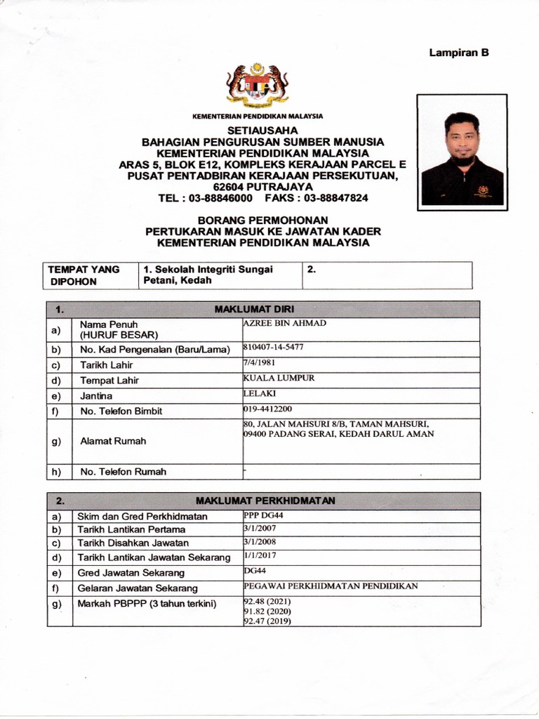 Permohonan Kader KPM | PDF