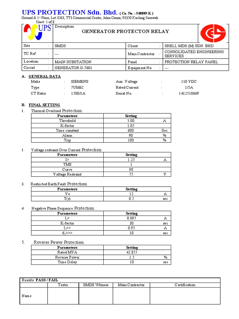 Generator Protection Relay | PDF | Electrical Substation | Electronics