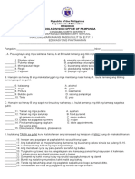 E.P.P Home Economics 2nd Quarter Test With Tos and Answer Key | PDF