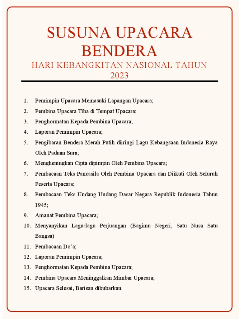 Susuna Upacara Bendera | PDF