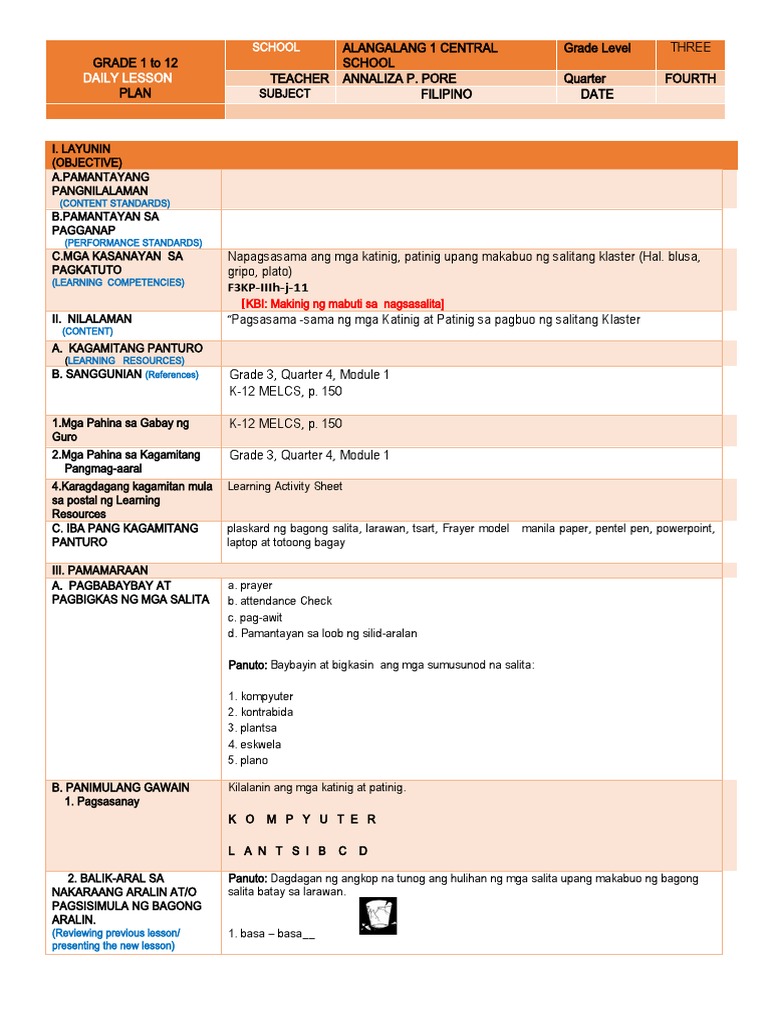 FILIPINO DEMONSTRATION Klaster 2 FINAL | PDF