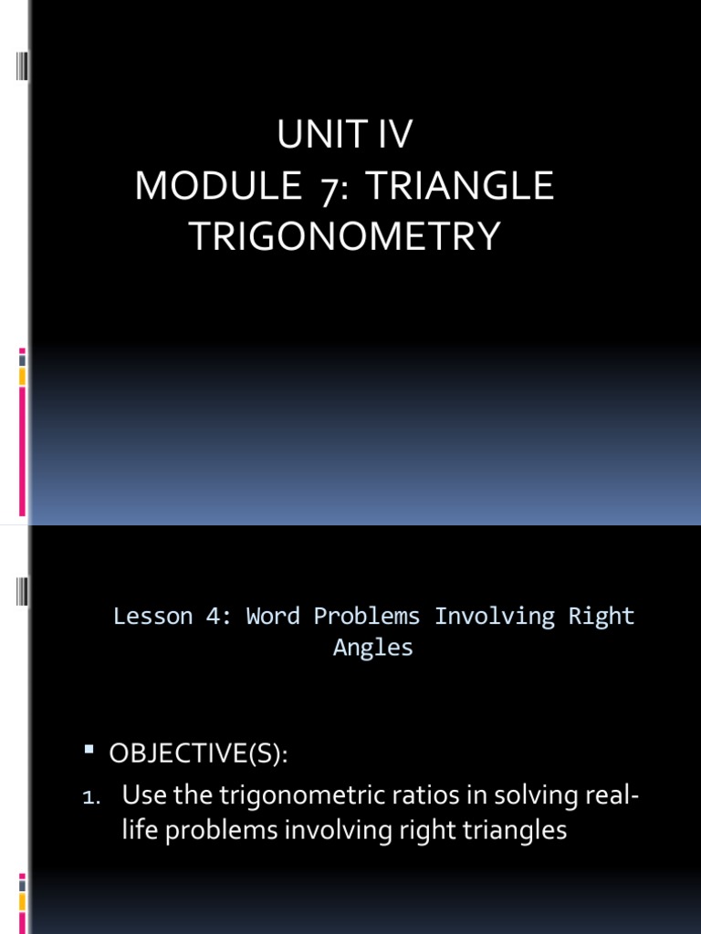 Right Triangle Trigonometry Problems | PDF