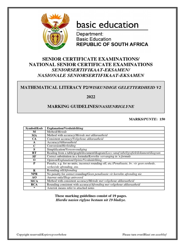 Mathematical Literacy P2 May-June 2022 MG Afr & Eng | PDF | Mathematics