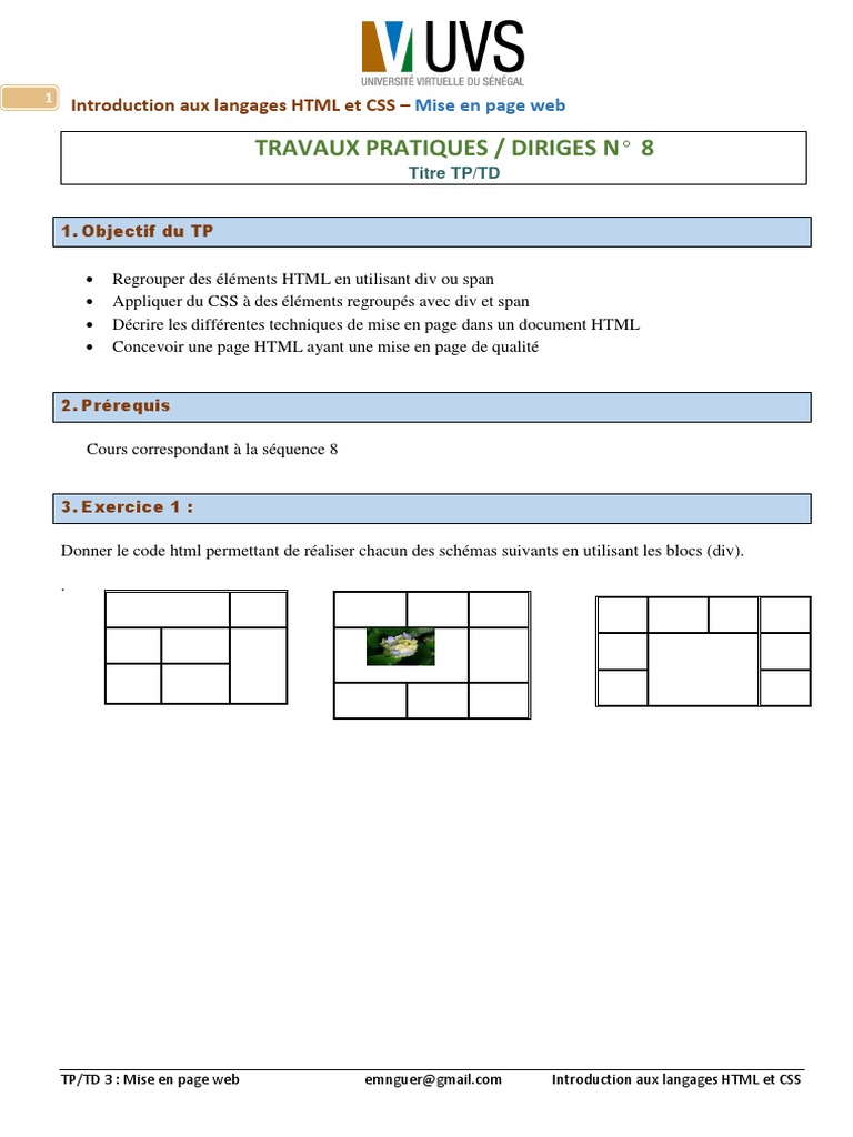 TP 08 Introduction Aux Langages HTML Et CSS | PDF | Html | Élément HTML