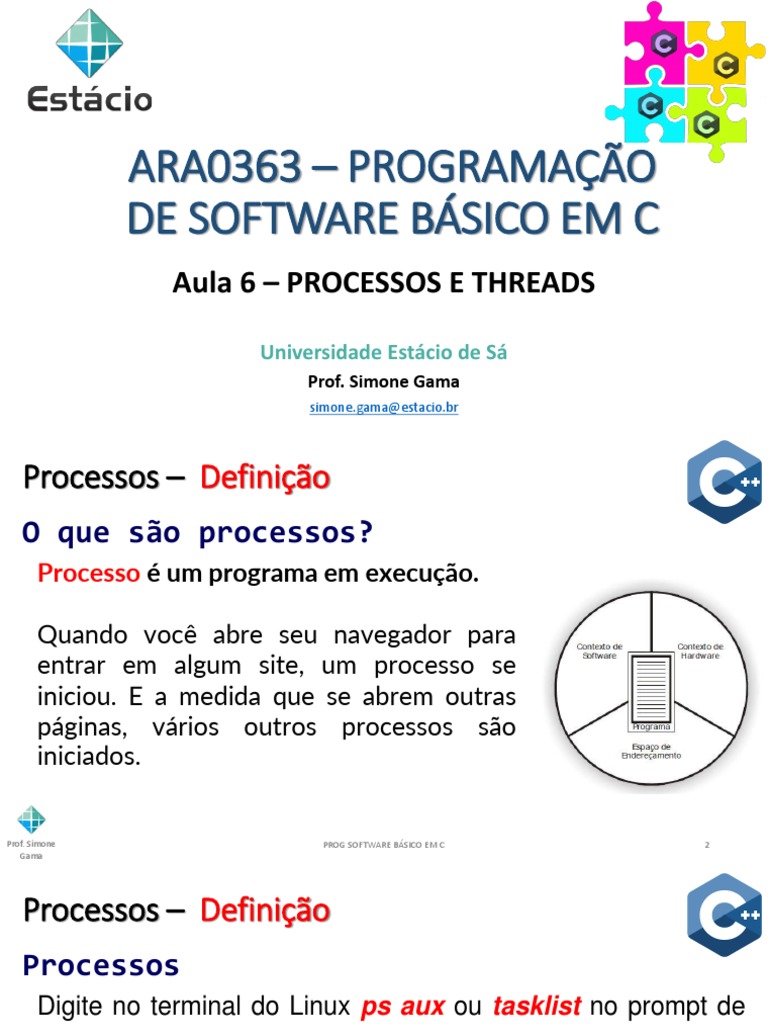 Aula 6 - Ara0393 - Processos e Threads | PDF | Processo (informática ...