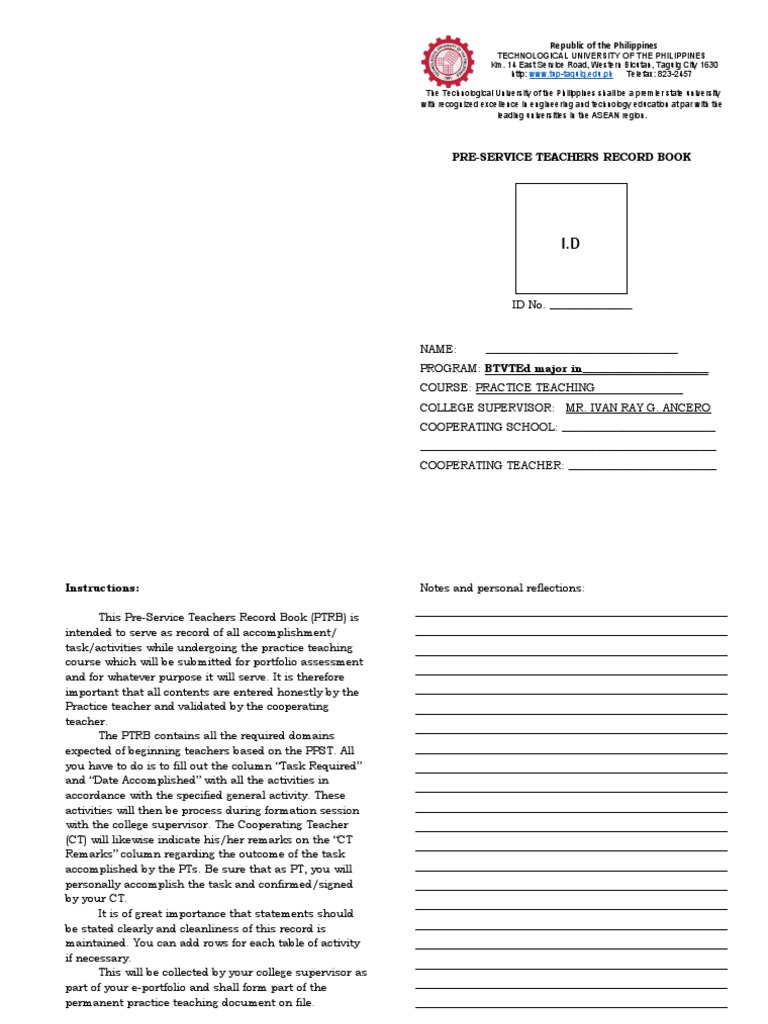 Pre-Service Teachers Record Book | PDF