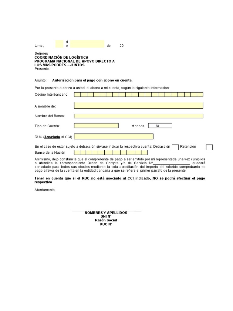 DJ Formato de Cci | PDF