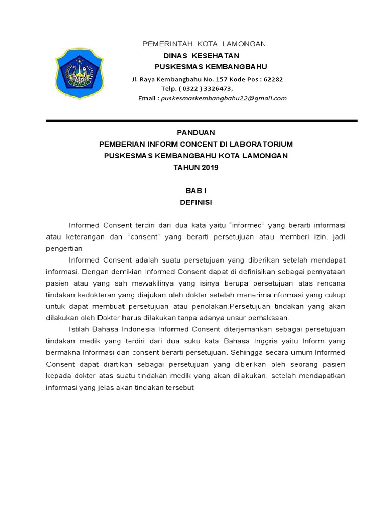 ISI Panduan Inform Concen Di Lab | PDF