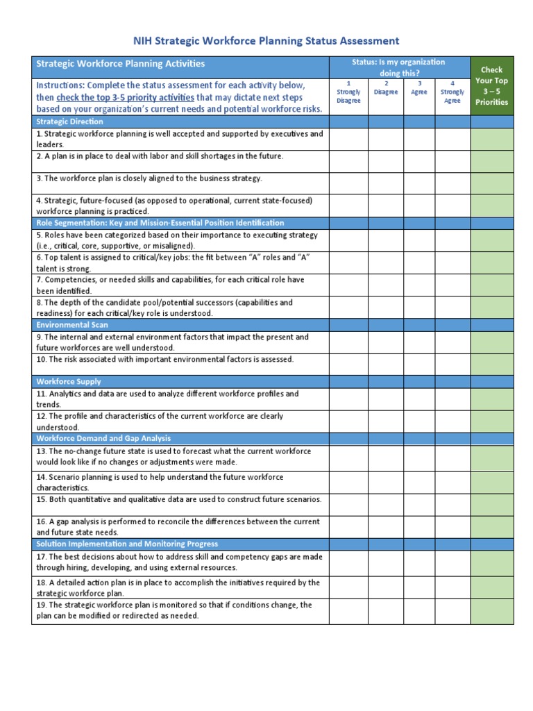 NIH Workforce Planning Assessment Guide | PDF | Competence (Human ...