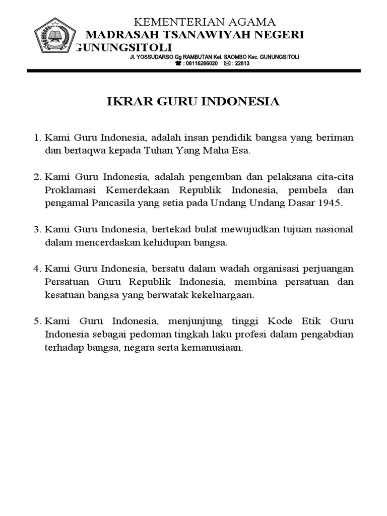 Kode Etik Dan Ikrar Guru | PDF Kode Etik Dan Ikrar Guru | PDF