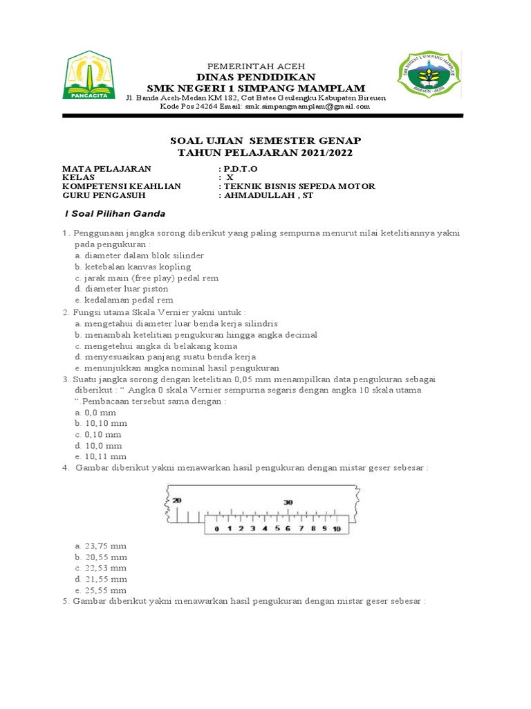 Soal UAS Semester Genap 2022 | PDF