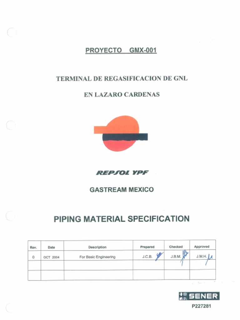 LNG Piping Material Specification | PDF | Valve | Pipe (Fluid Conveyance)