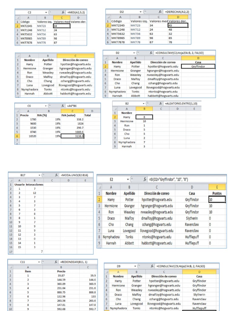 fotos de formulas de excel | PDF