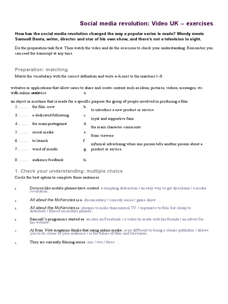 Social Media Revolution - Exercises | PDF