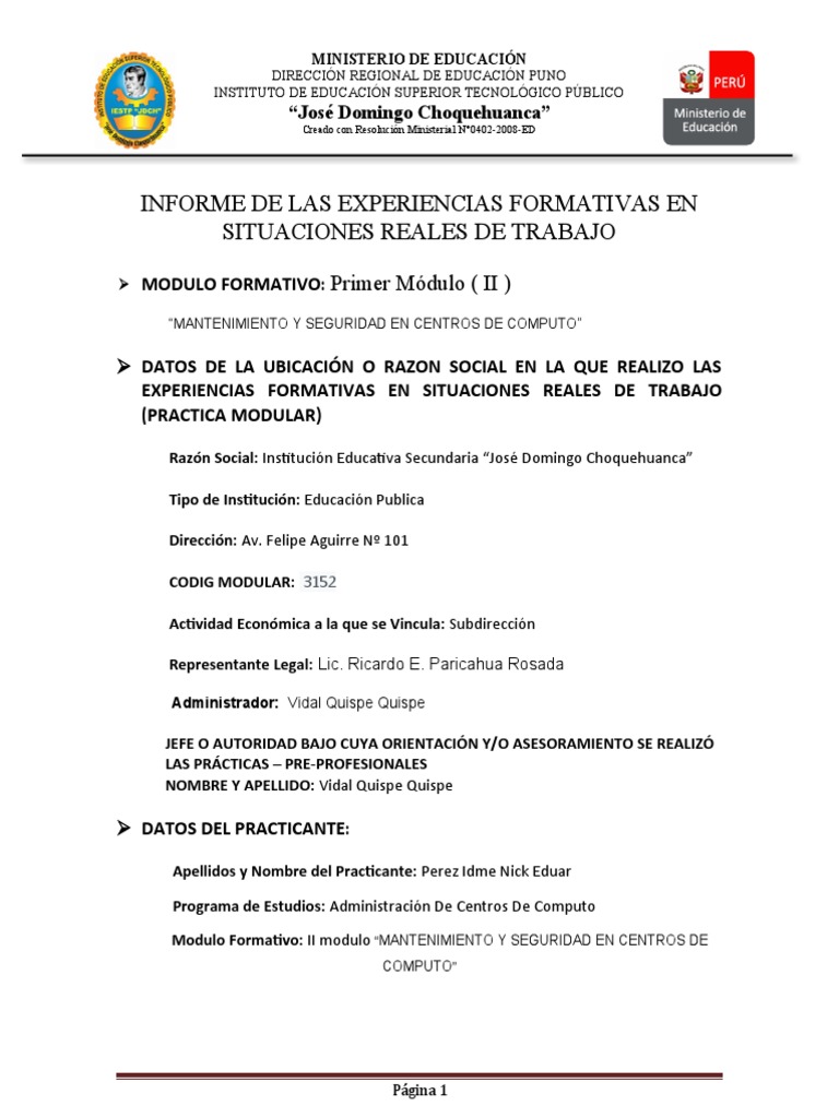 Modulo Formativo-1 David Ramos V | Descargar gratis PDF | Archivo de ...