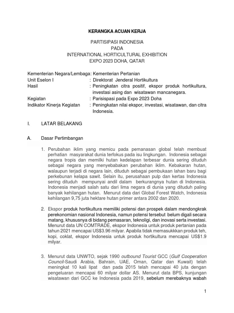 TOR DOHA EXPO Revised | PDF