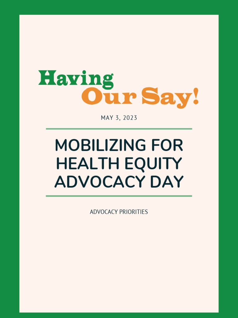 Hos Mobilizing For Health Equity Advocacy Day 2023 - Leave Behind 1 ...