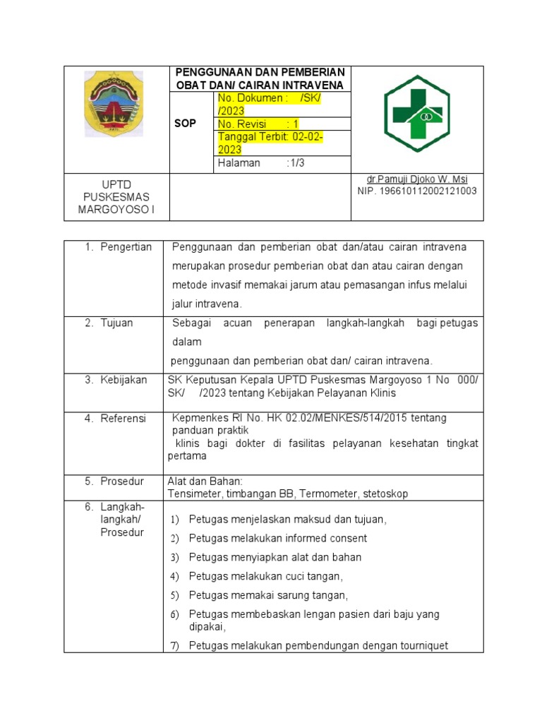 Penggunaan Dan Pemberian Obat IV | PDF