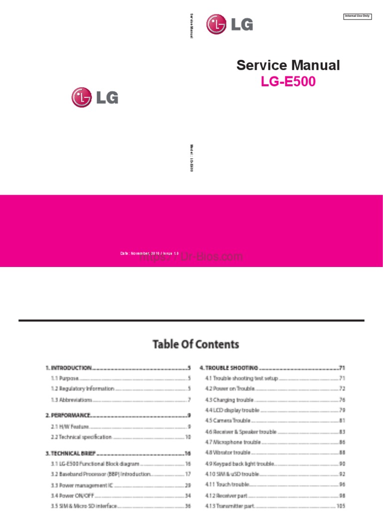 LG-E500 Service Manual | PDF