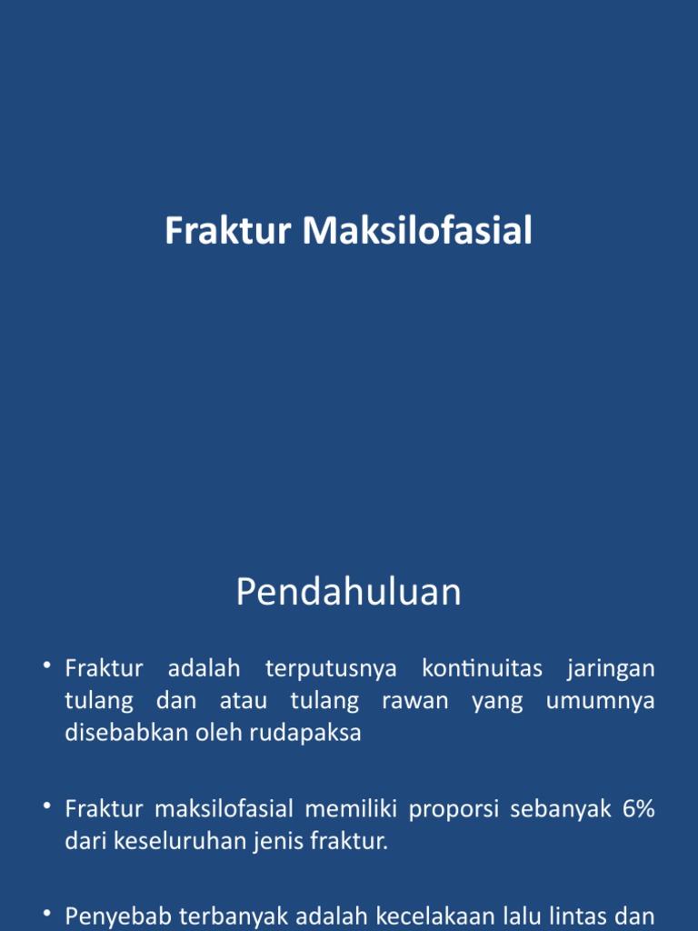 Klasifikasi Fraktur Maksilofasial | PDF