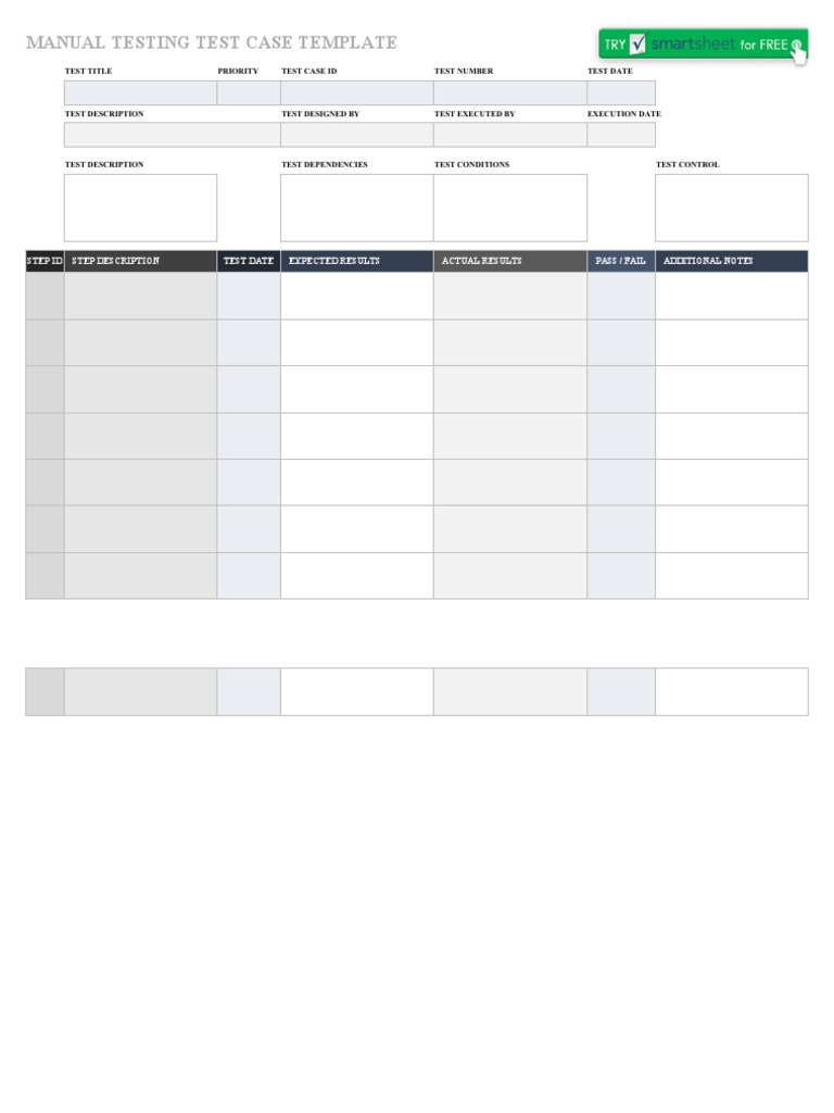 IC Manual Testing Test Case Template 10549 | PDF