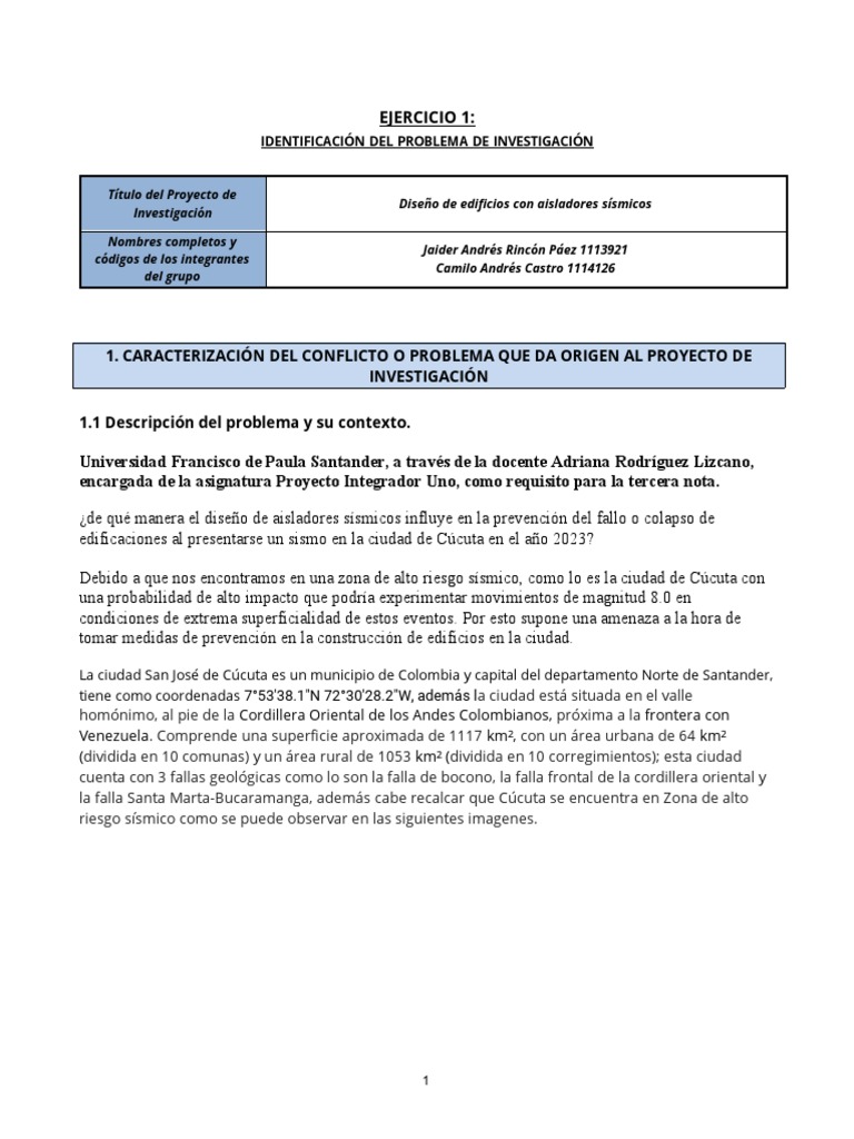 proyecto de investigacion diseño de edificaciones con aisladores sismicos-1 | PDF | Andes