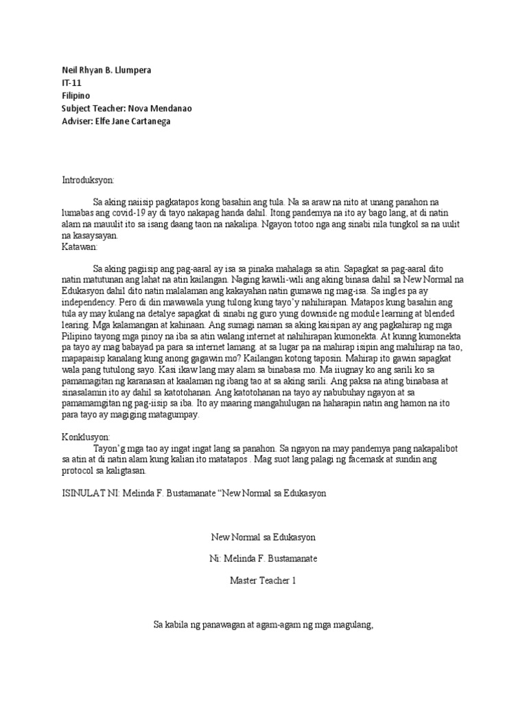 Filipino MIni Task | PDF