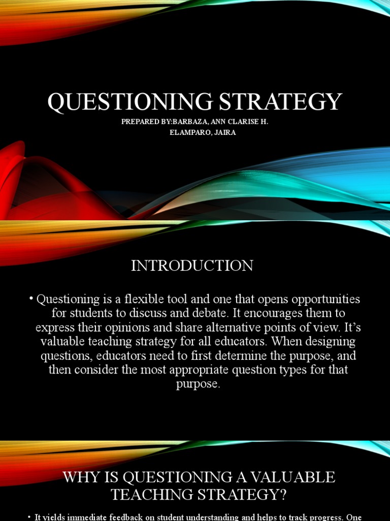 Questioning Strategy | PDF | Learning | Change