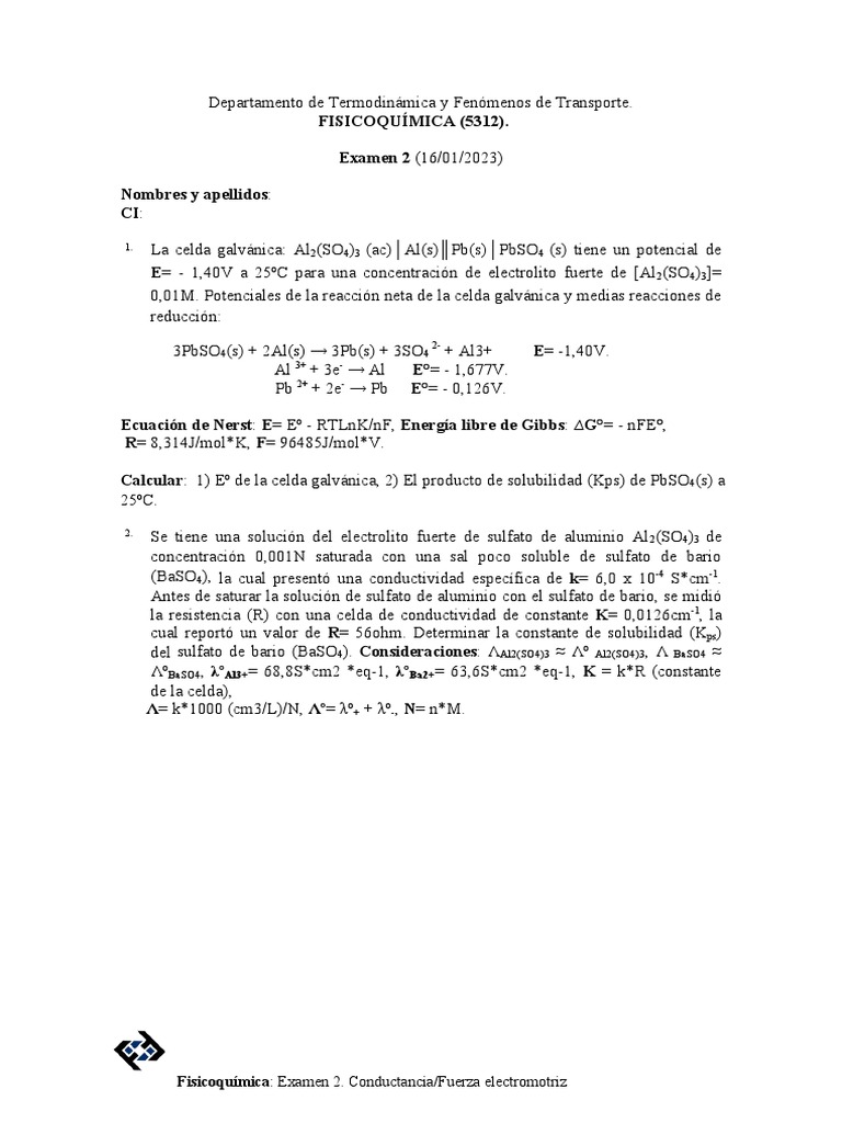 Examen 2 (16-01-2023) . | PDF Examen 2 (16-01-2023) . | PDF